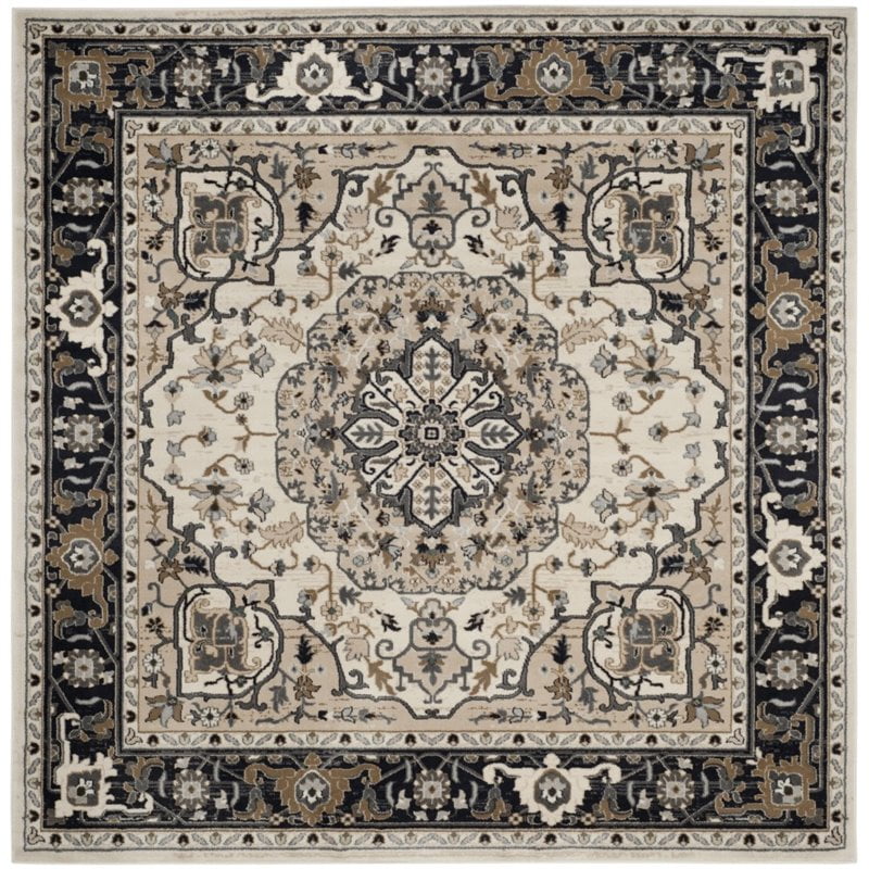 SAFAVIEH Lyndhurst Gina Traditional Area Rug, Cream/Navy, 7' x 7 ...
