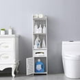 UBesGoo White Floor Standing Bathroom Storage Cabinet,Linen Tower Bath ...