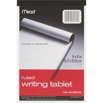 "Mead 6""x9"" Ruled Writing Tablet, Plain Wide-lined Notepad, 100 ...