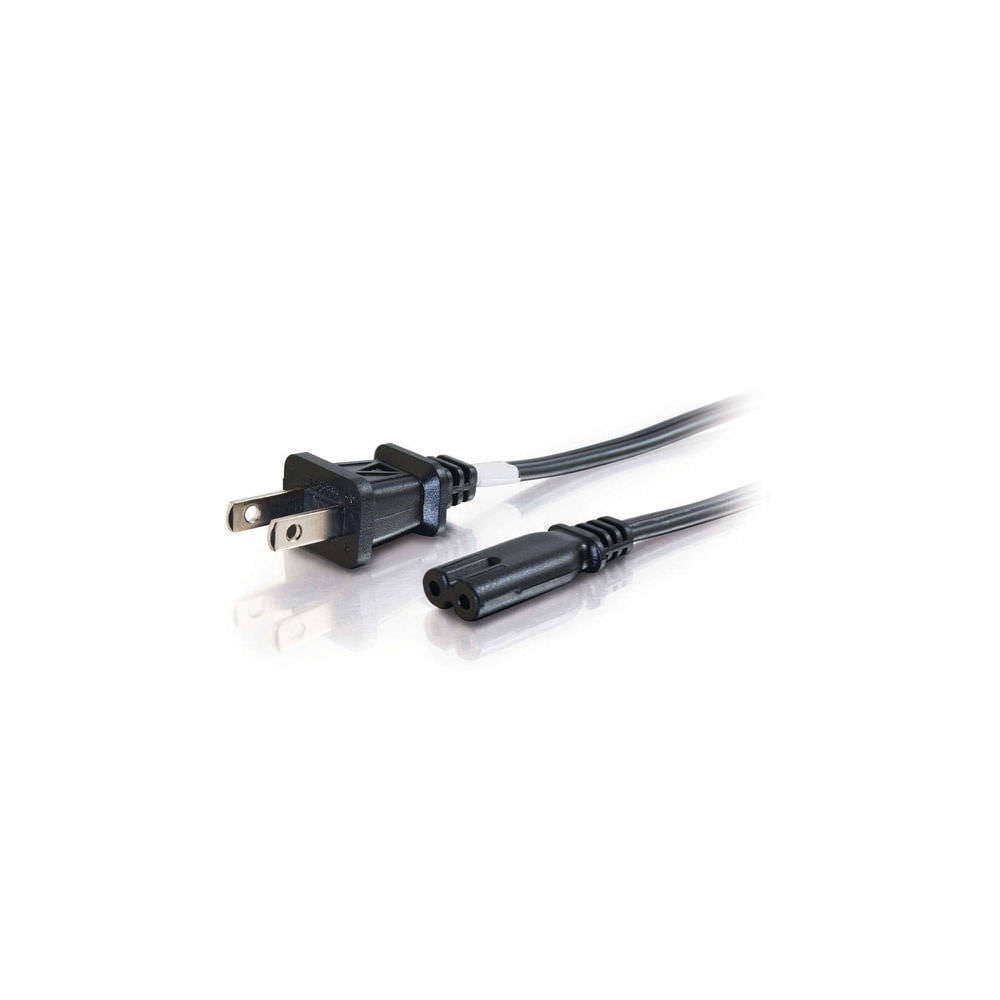 C2G 6ft 18 AWG 2-Slot Non-Polarized Power Cord (NEMA 1-15P to IEC320C7 ...