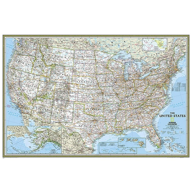 National geographic: united states classic wall map - laminated (36 x ...