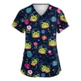 AHMOMEI Cartoon Animal Print Scrub Shirts for Women S-5XL Plus Size ...