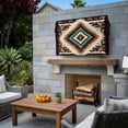 Abstract Ethnic Style Outdoor TV Cover 70 to 75 inch Retro Brown Green ...