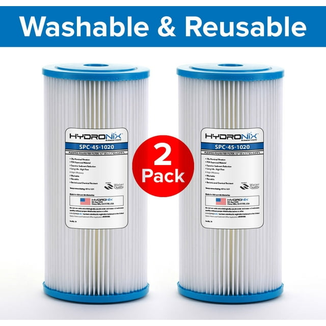 Hydronix SPC-45-1020 Whole House Pleated Sediment Water Filters 4.5" x ...