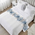 Blue Ocean Bed Runner Queen Size Coral Starfish Seagrass Fish Soft Bed ...