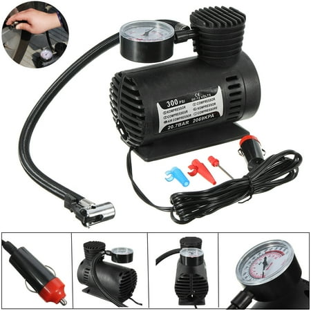 300 PSI 12V Car Portable Mini Air Compressor Electric Tire Inflator ...