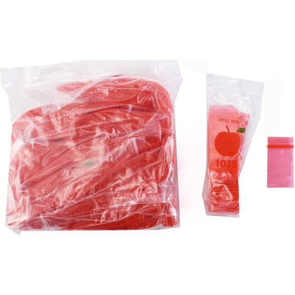 Apple 1015 Mini Zip Resealable Bags 1" x 1-1/2" Clear Baggies 1000 ...