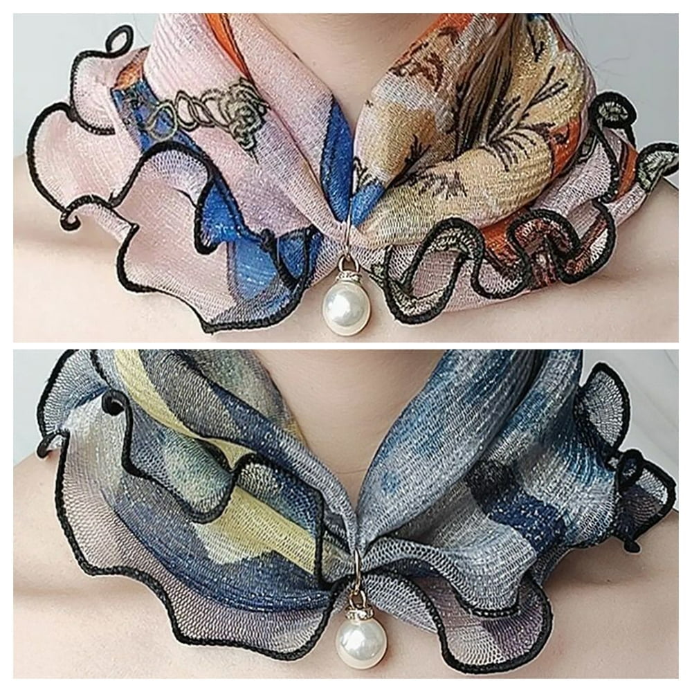 Click here for Generic Women Neck Scarves Thin 2pcs Faux Pearl So... prices
