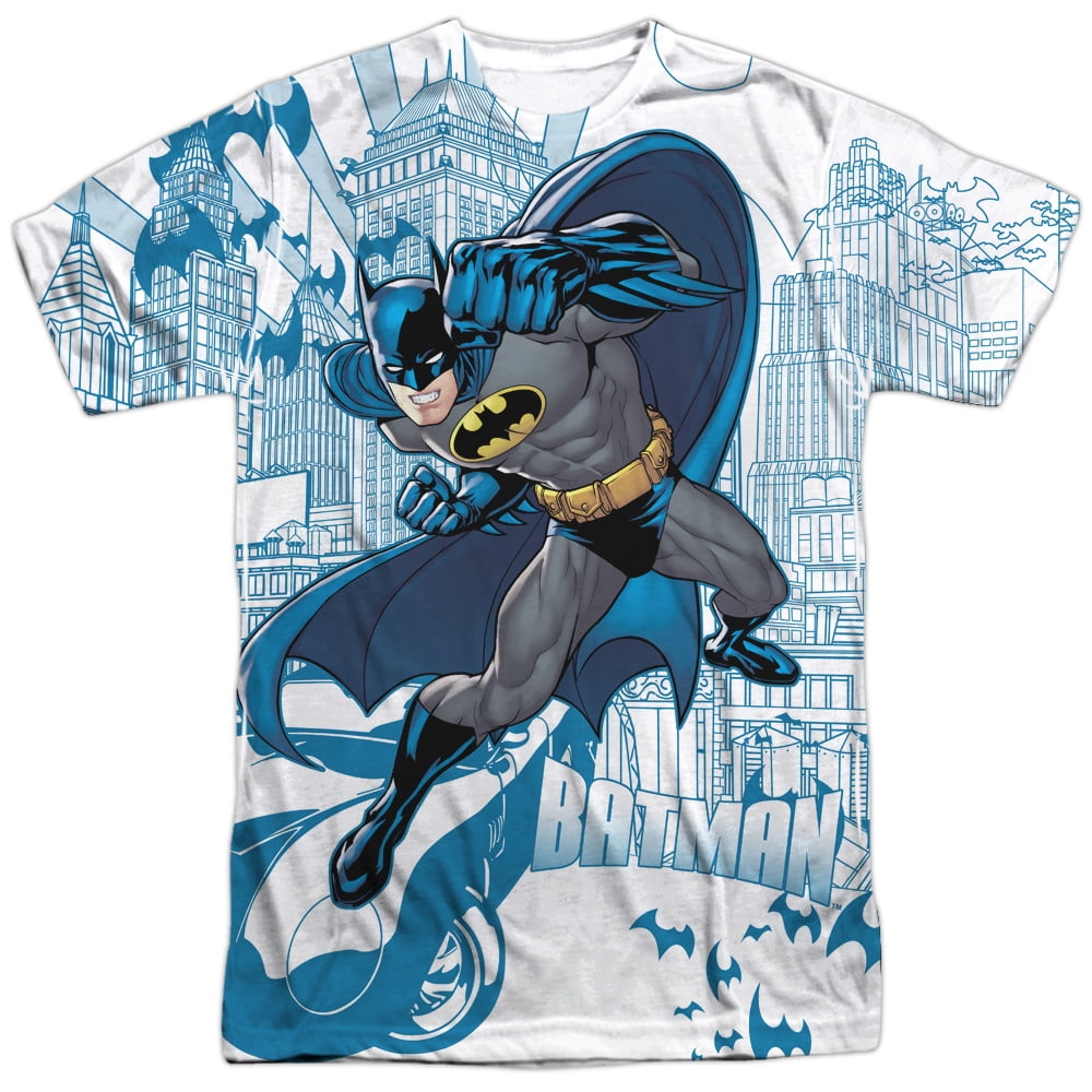 Batman Men's Skyline All Over Sublimation T-shirt White - Walmart.com