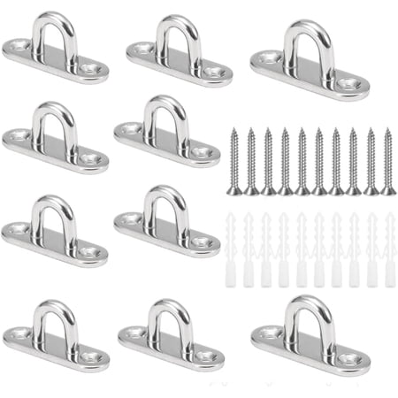 SHAR 10 Pieces M5 Base 304 Stainless Steel U Shaped Ceiling Hooks 15 x ...