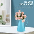BESTYASH 1Pc Decorative Sky Blue Iron Plant Bucket Vintage Iron Flower ...