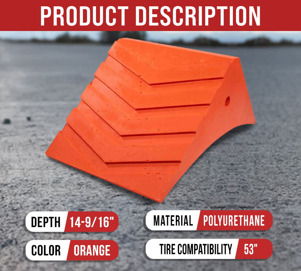 Polyurethane Large Wheel Chock W/Mounting Holes for RVs, Semi Trucks ...