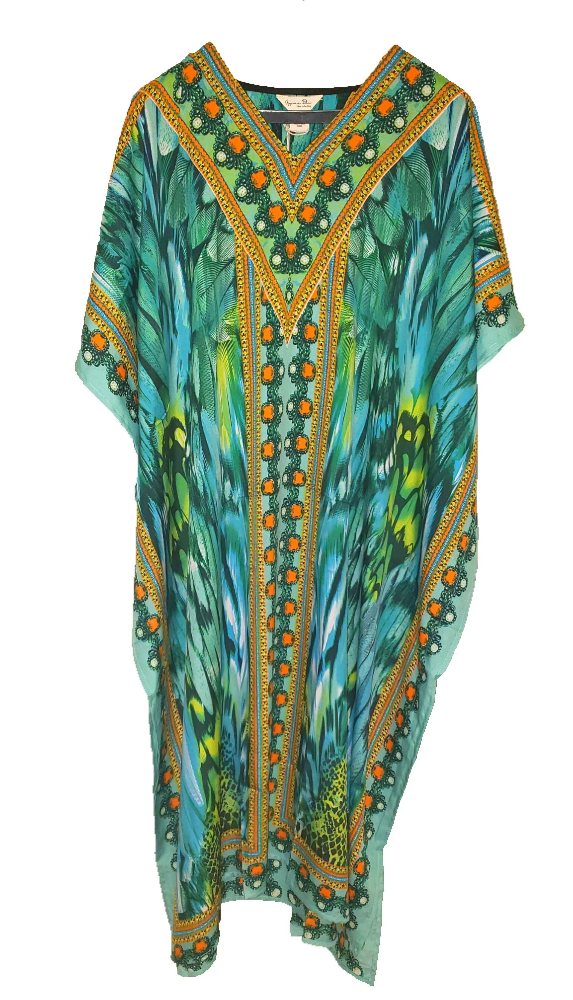 Oussum Women's Plus Size Kaftans Dresses Long Maxi Polyester Printed ...