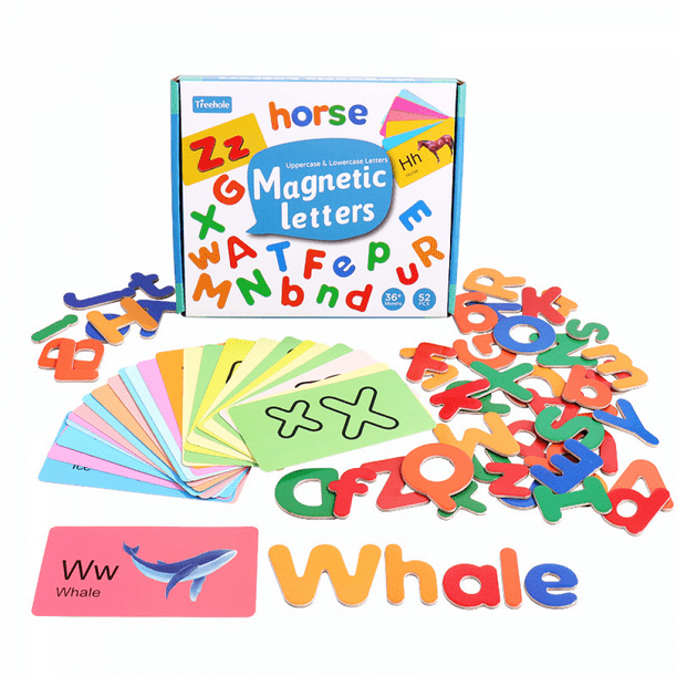 Magnetic Letter Set 52 Pieces Abc Letter Color A-Z Capital Lowercase ...