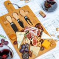 Bamboo Cheese Board and Knife Set - 12x8" Charcuterie Board with ...