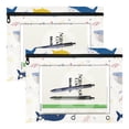 ALAZA Sharks Cartoon Pattern Pencil Pouch 3 Ring Binder with Clear ...
