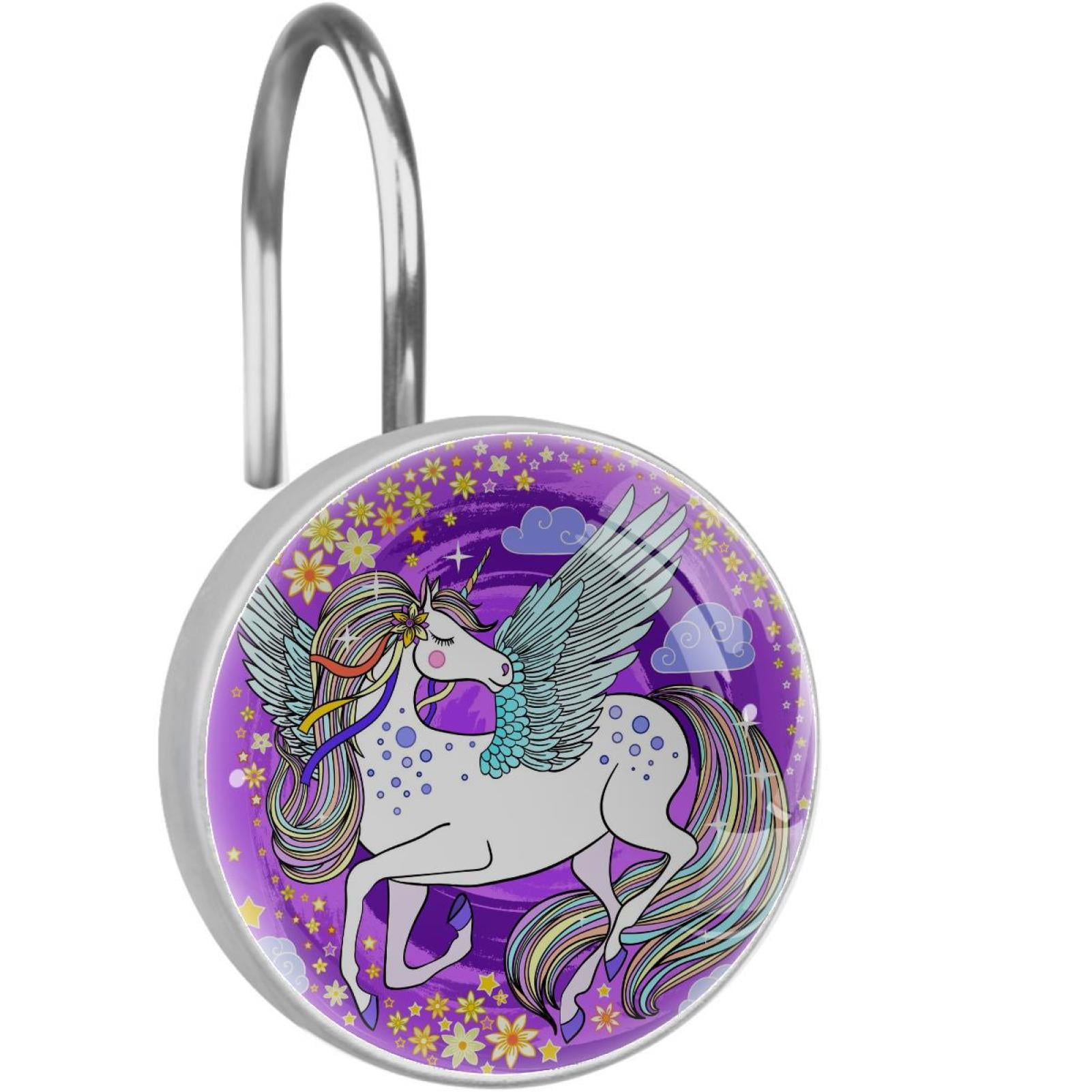 Unicorn Shower Curtain Hooks（Set of 12）for Home Hotel Shower Rods ...