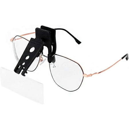 Clip Magnifying Glass 1.5X 2.5X 3.5X Magnification Clip On Eyeglass ...