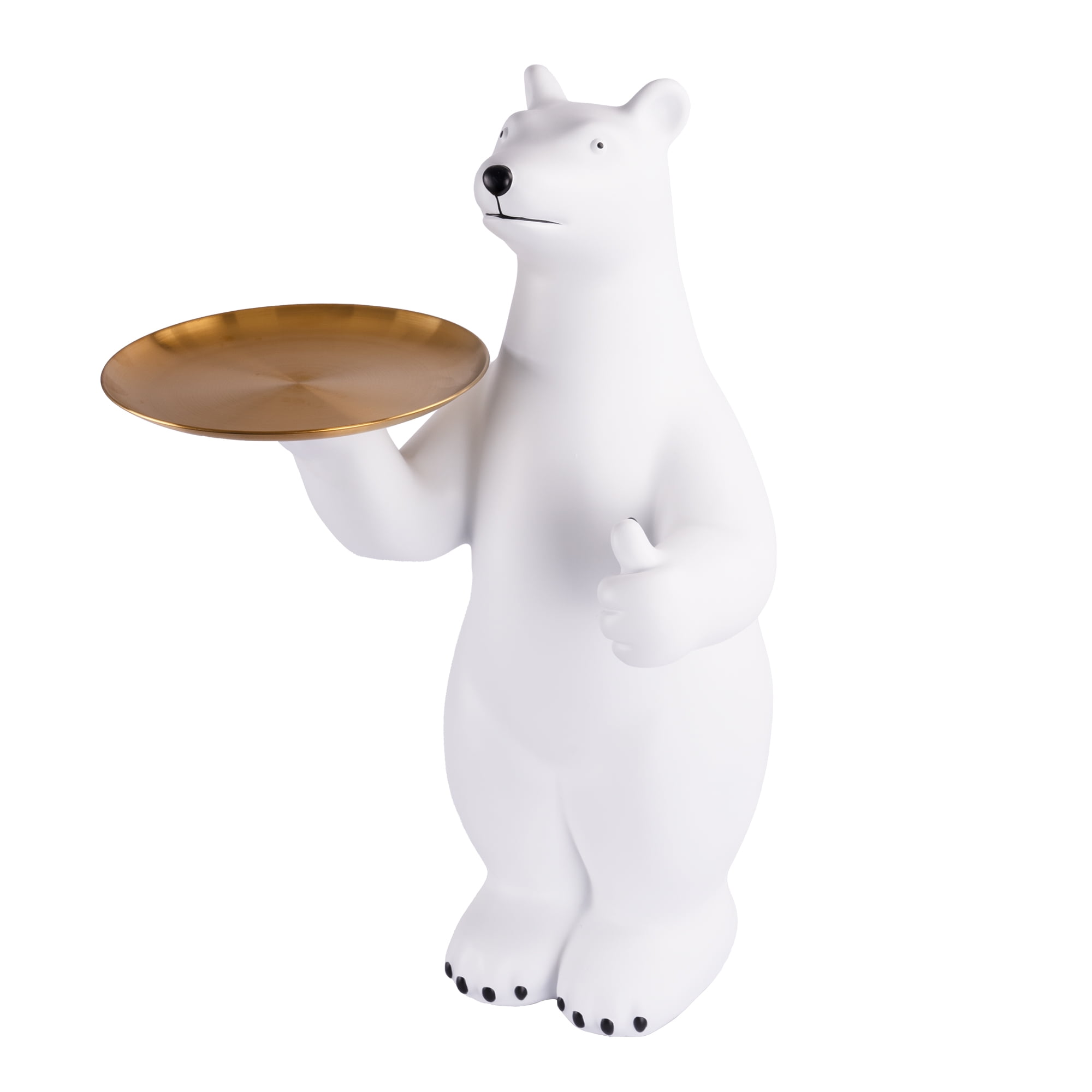 EP Light Resin Polar Bear Butler Sculpture with Serving Tray,White ...