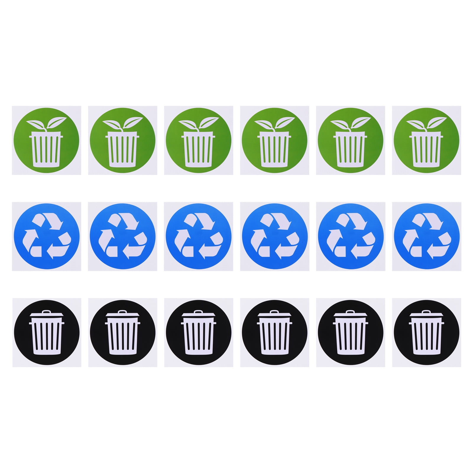 Uxcell Recycle Trash Sticker, 18 Pack 4 Inch Self Adhesive Garbage Can ...