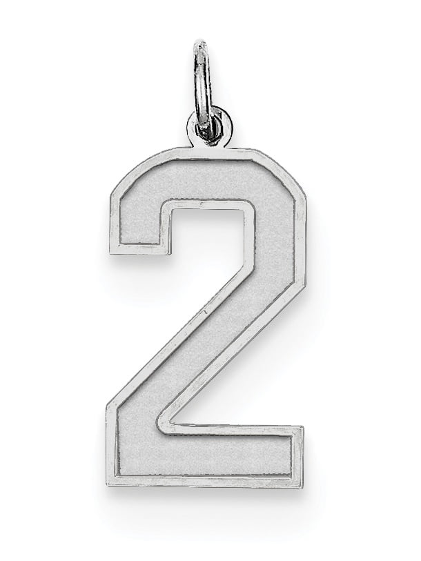 Sterling Silver Large Satin Number 2 - Walmart.com