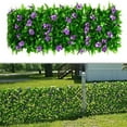 Artificial Fence Expandable Privacy Screens Purple Flowers Realistic ...