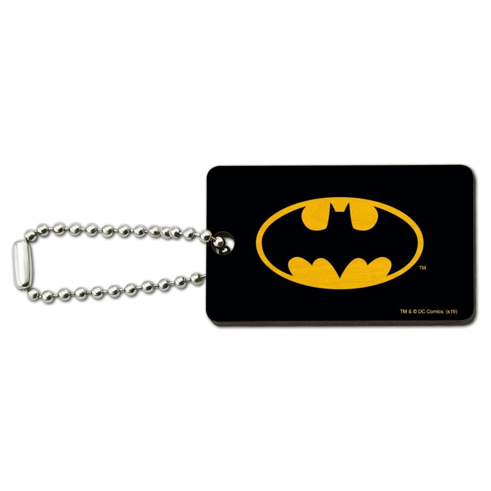 Batman Classic Bat Shield Logo Wood Wooden Rectangle Keychain Key Ring ...