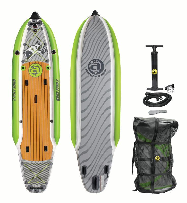 AIRHEAD SUP SS Bonefish Inflatable Fishing Stand Up Paddle Board, Bag ...