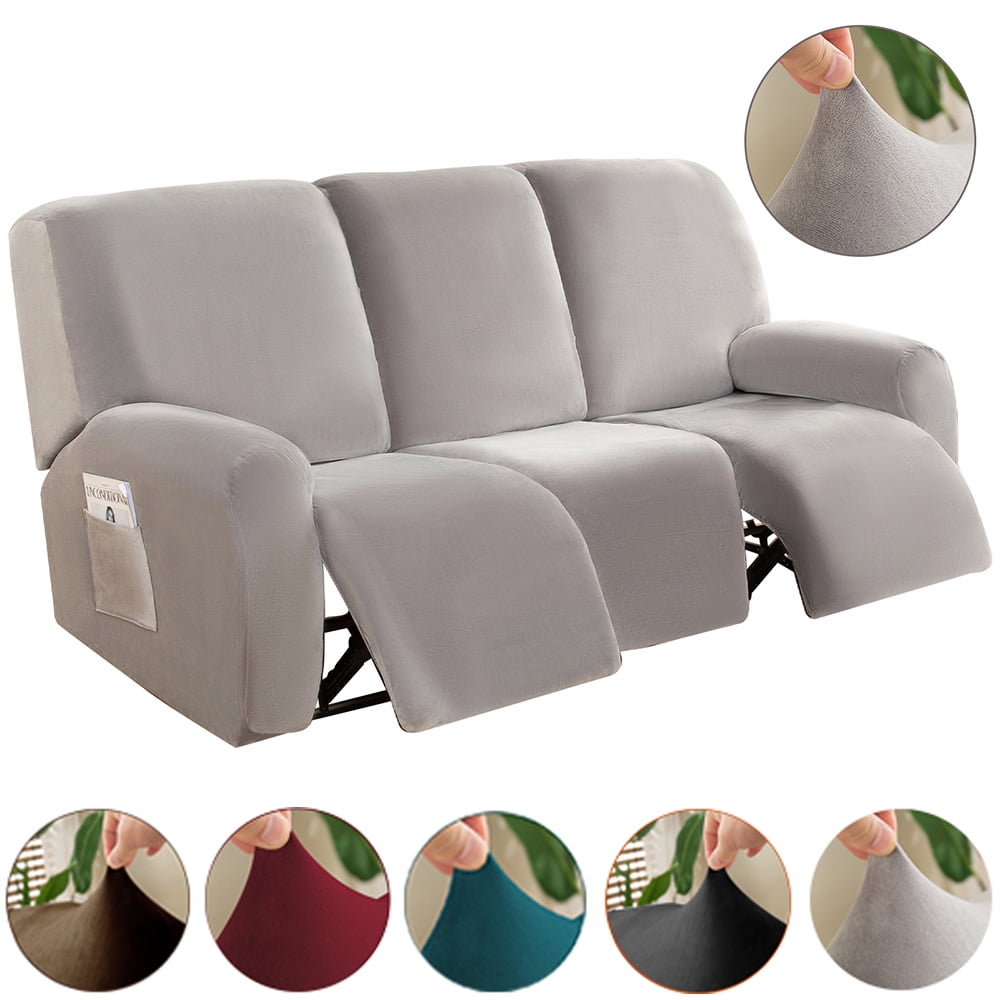 TOPCHANCES Velvet Recliner Sofa Slipcover for 3 Cushion Reclining Couch ...