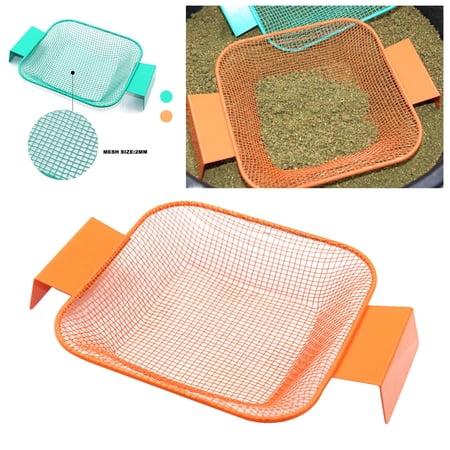 Portable Boiled Mini Sieve Fishing Tool with 2 handles Orange 3mm ...