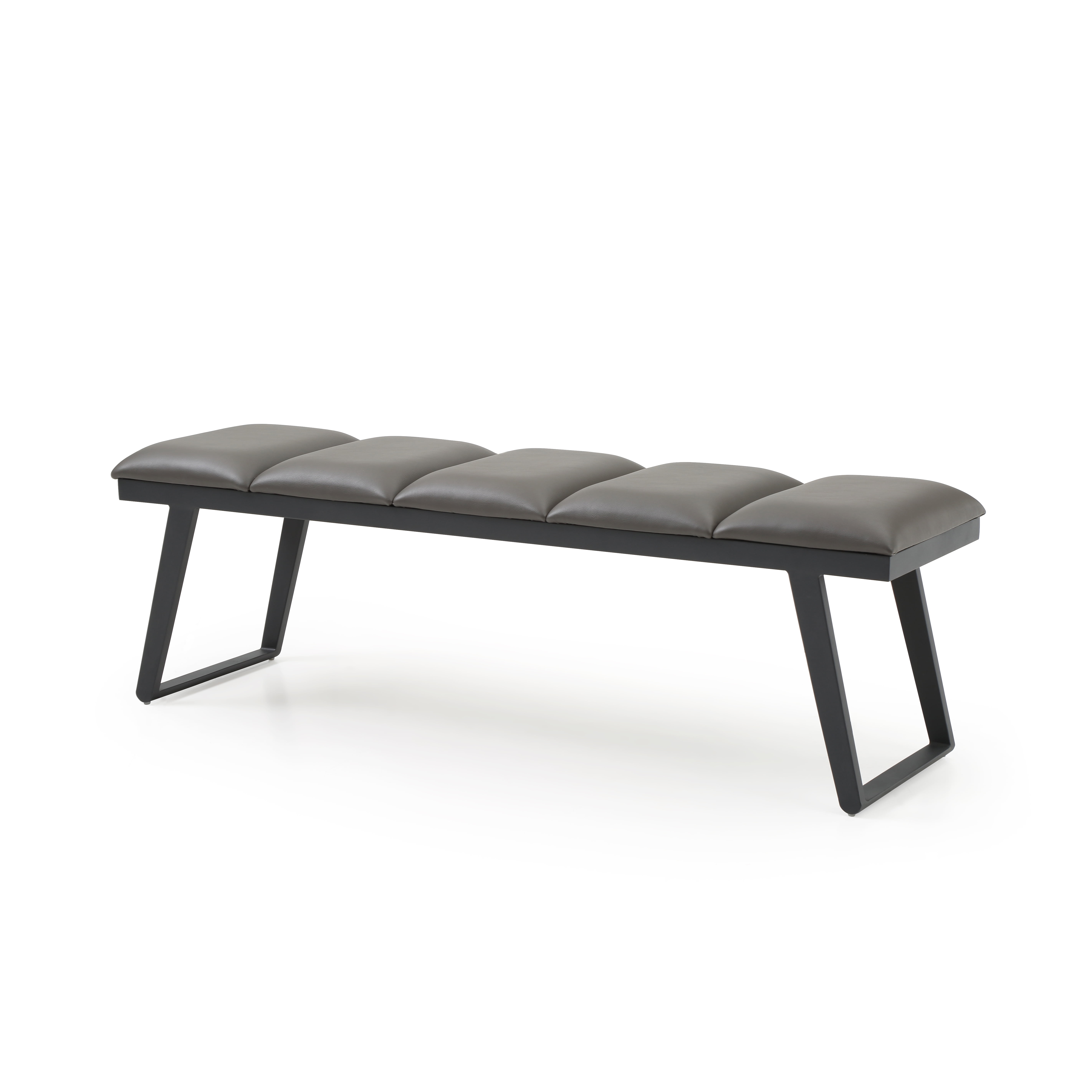 Whiteline Modern Living Dark Gray Ethan Contemporary Faux Leather Bench ...