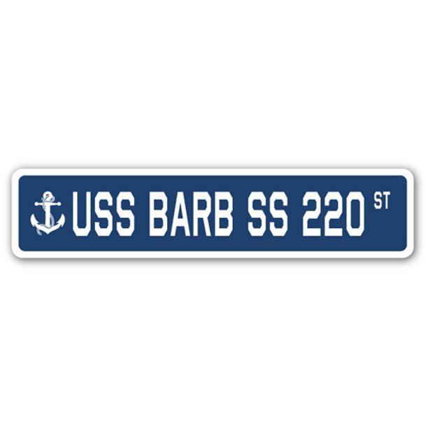 USS BARB SS 220 Street Sign us navy ship veteran sailor gift - Walmart ...