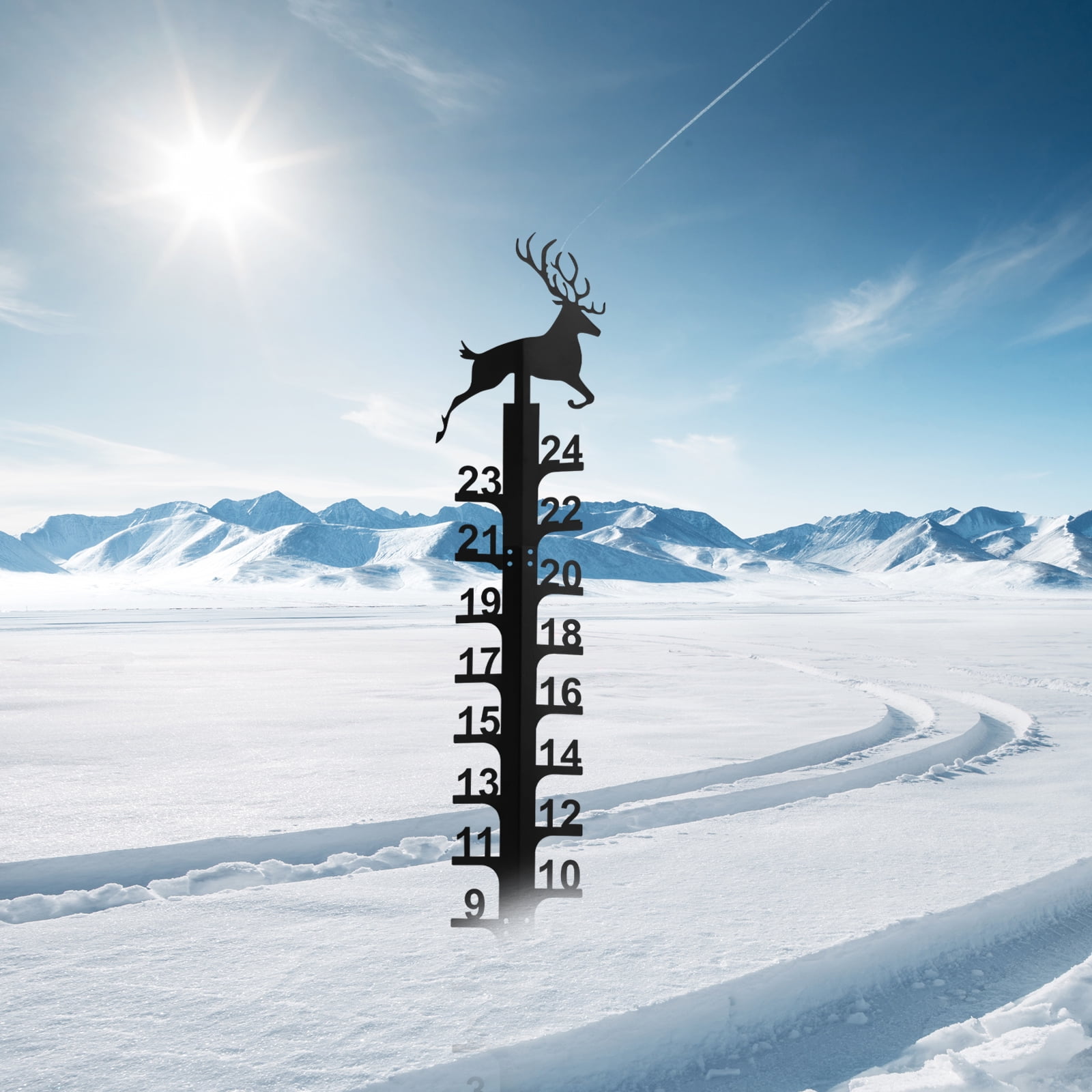 CJC 24" Snow Gauge, Snowflake Snowfall Measuring Gauge, Handmade Metal ...