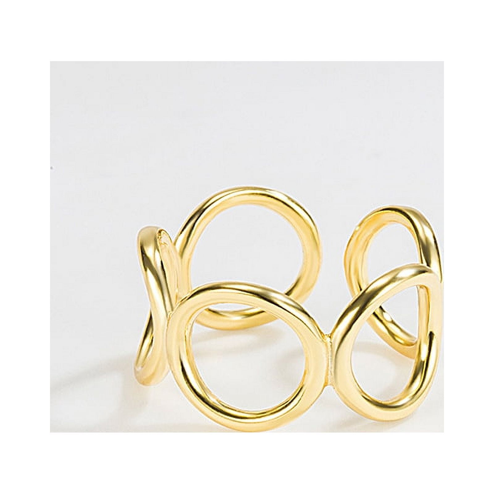 Click here for Nielieping 18k Gold Adjustable Circle Band Ring  S... prices