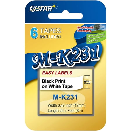 ISTAR Compatible Label Tape Replacement for Brother P-Touch M-K231 ...