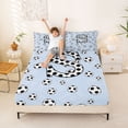 Feelyou Sport Soccer Letter S Queen Sheets for Kids, Blue Cartoon Ball ...