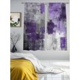 Abstract Purple Grey Smear Graffiti Chiffon Sheer Curtains 72 Inches ...