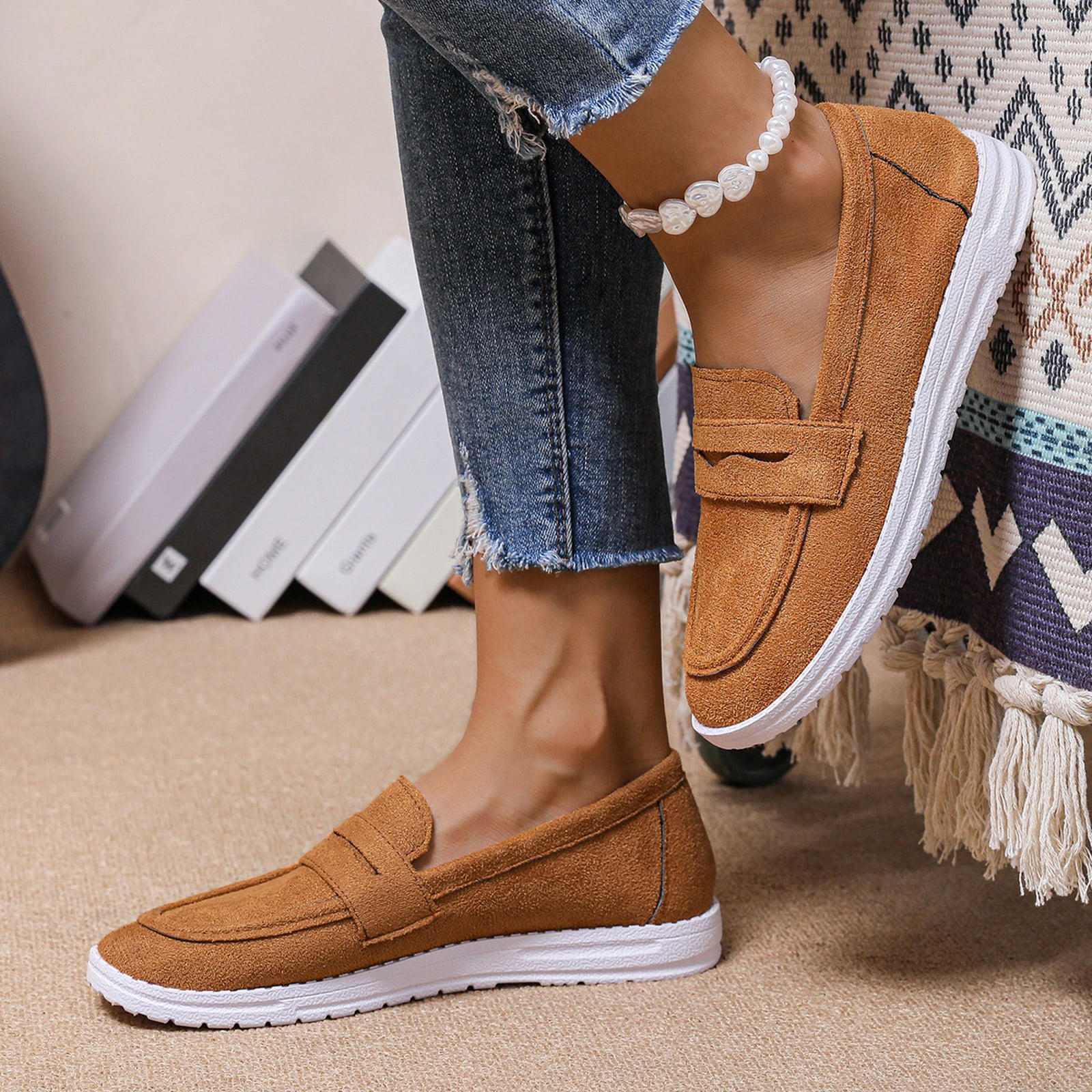 Click here for Hthlvmd Womens Suede Penny Loafers  Platform Slip... prices