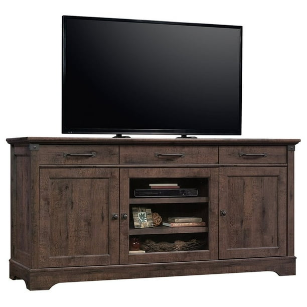 Sauder Carson Forge 73" TV Stand in Coffee Oak - Walmart.ca