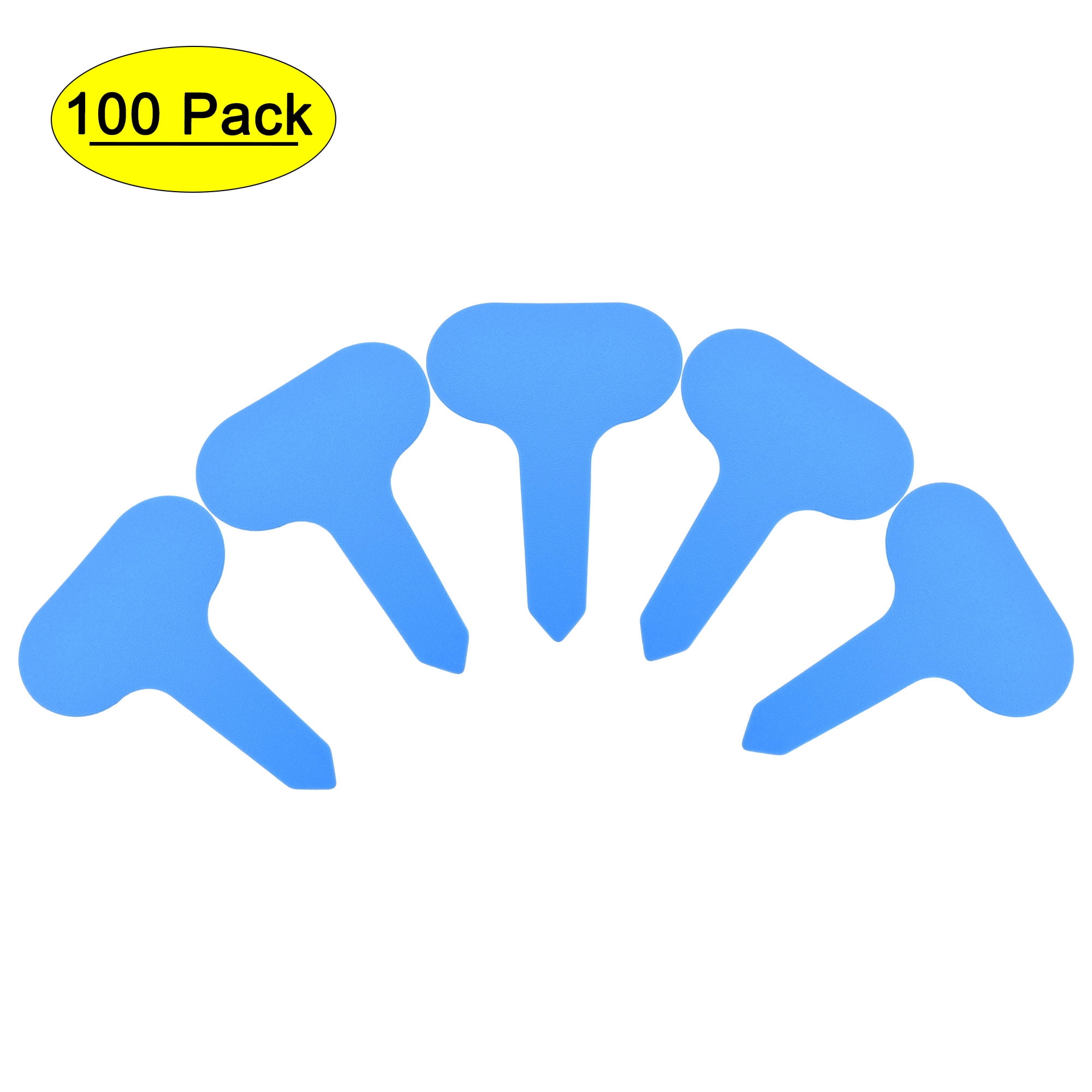 PVC Plant Label Stake T Type 5 x 3cm Water Resistant for Garden Blue ...