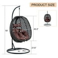 SUDICA Outdoor Hanging Rattan Egg Chair with Stand, Black Wicker Swing ...