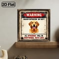 2D Flat Vintage Golden Retriever Wood Sign, 8x8 Inch Humorous Warning ...