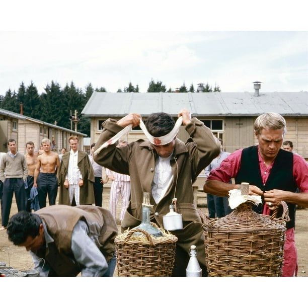 The Great Escape James Garner Jud Taylor Steve McQueen with moonshine ...