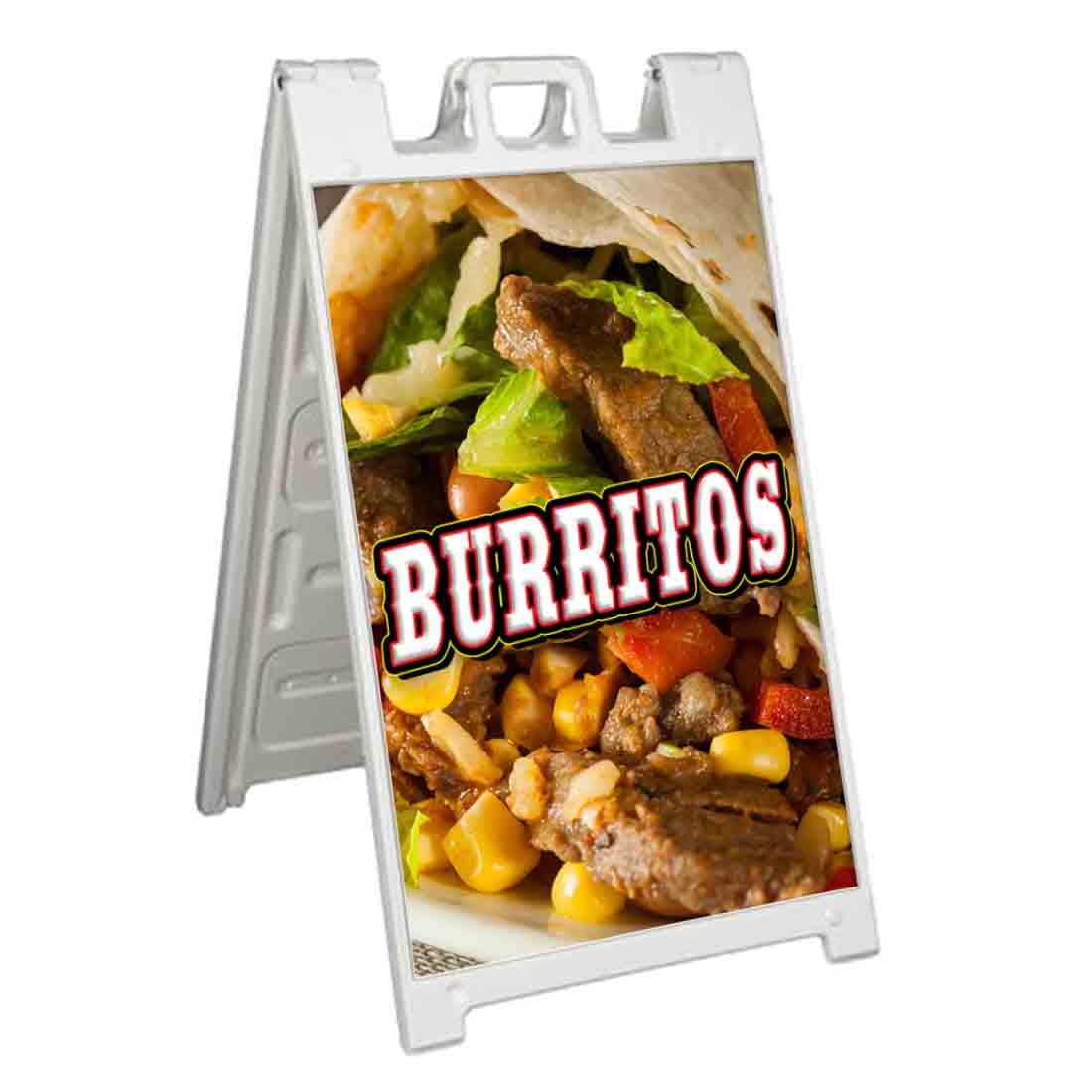 Burritos (24" X 36") Standard A-Frame Signicade, Includes Decal Applied ...