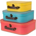 Jewelkeeper Multi-Colored Paperboard Suitcases, Decorative Nesting ...