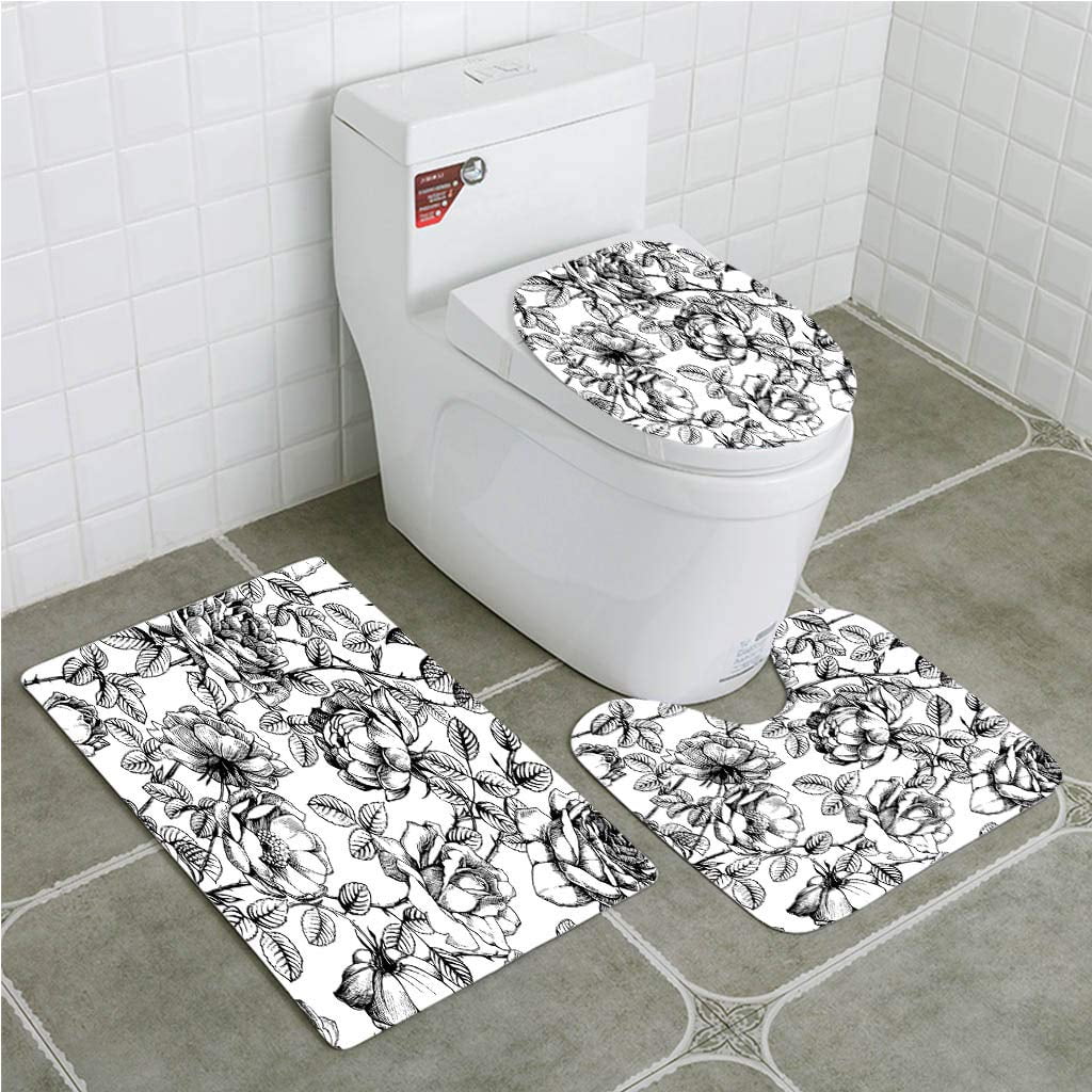 CHAPLLE Floral Hand Drawn Rose Petals Branches Leaves Shabby Chic ...