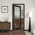 32"x80" 1-Lite French Interior Door Slab,Black Finished & Frosted ...