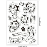 Crack and Cat Clear Stamps for Cards Making Cartoon Animal Clear Stamp ...