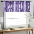 Abstract Semi Sheer Valance Curtains Purple Gradient Waves Beach Lines ...