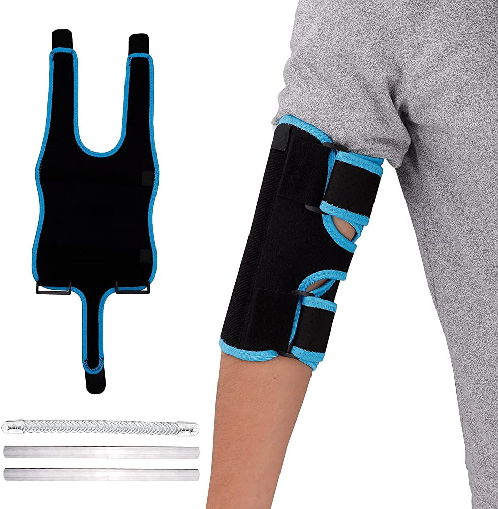 Bail Elbow Brace Night Elbow Sleep Support Brace w/h 3 Removable Metal ...